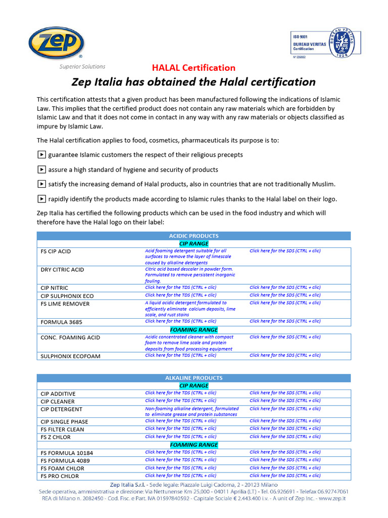HALAL Certification | PDF | Sodium Dodecyl Sulfate | Detergent