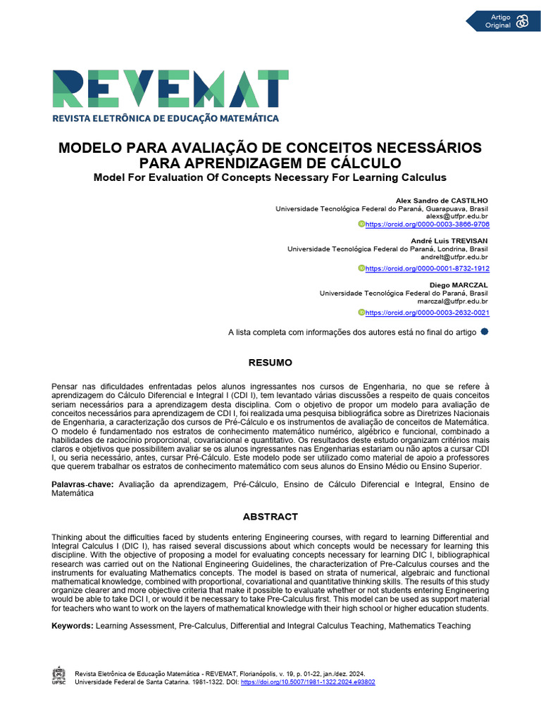 ARTIGO 2024 REVEMAT Modelo Conceitos CDI (Alex, André, Diego) (A3) | PDF | Programa para ...