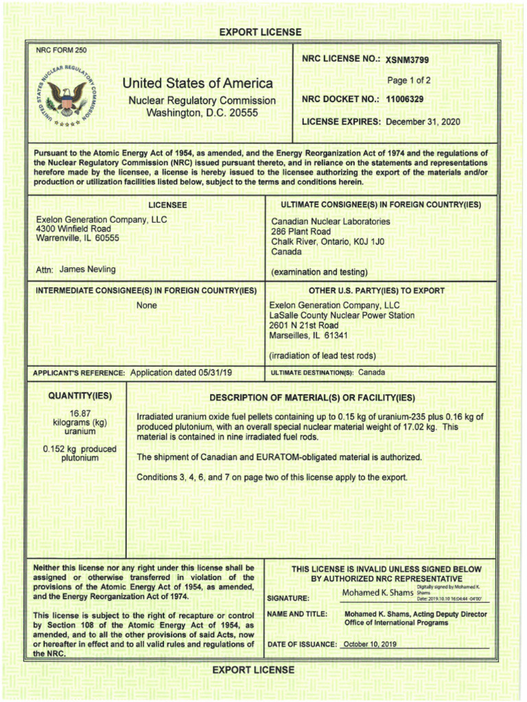 PERMIT EXPORT | PDF | Nuclear Regulatory Commission | Nuclear Power