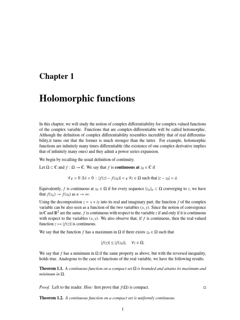 Chapter1_008e0482eeb202d783ff261981a86a6c | PDF | Power Series | Holomorphic Function