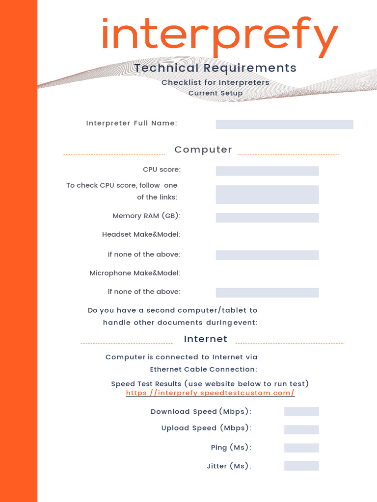[INT] Tech Checklist 2021 Filled Out | PDF | Computing | Computer Hardware