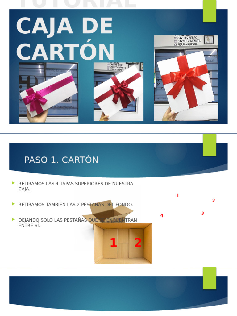 Tutorial Caja de Cartón | PDF | Papel