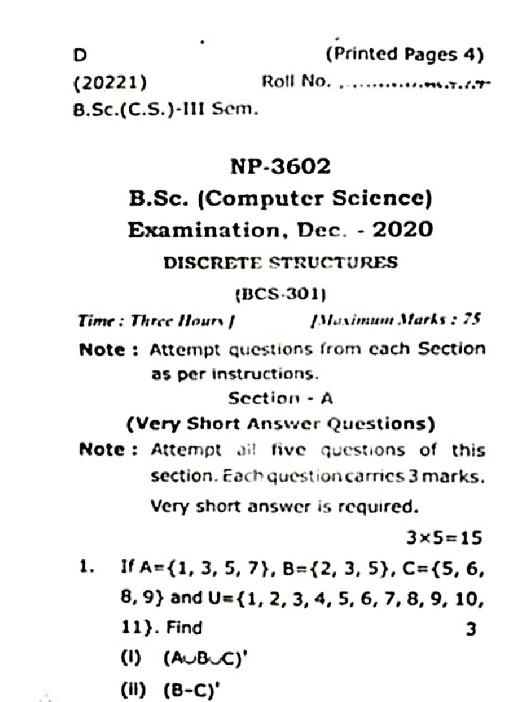 Discrete Mathematics 2020 | PDF