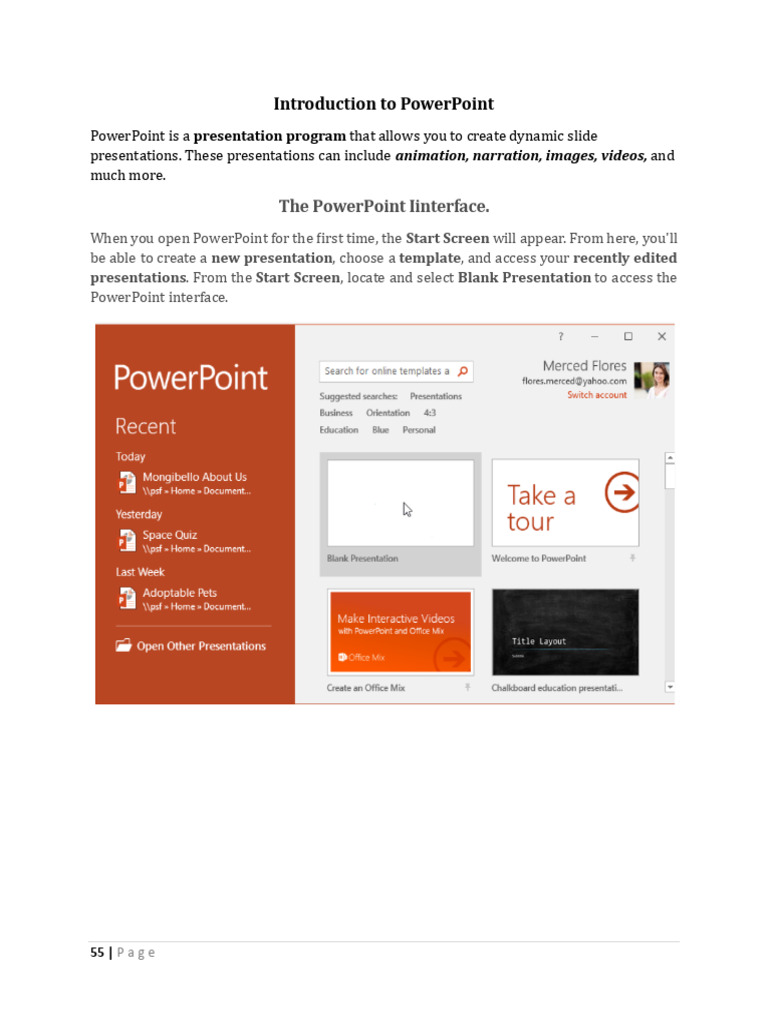 Introduction To PowerPoint | PDF | Microsoft Power Point | Page Layout