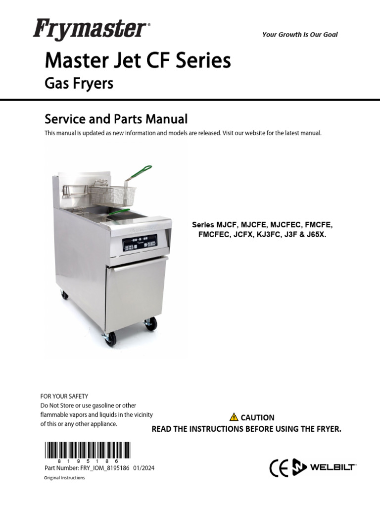Master Jet CF Series Fryer Manual | PDF | Thermostat | Electrical Connector