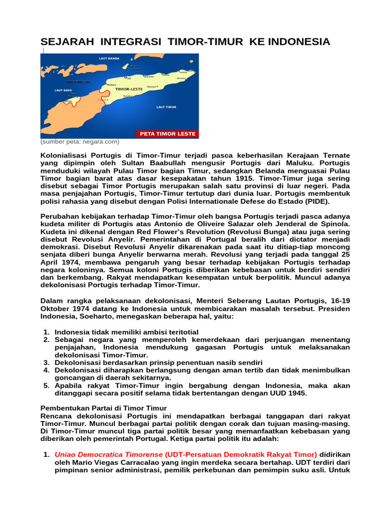 Sejarah Integrasi Timor-Timor | PDF