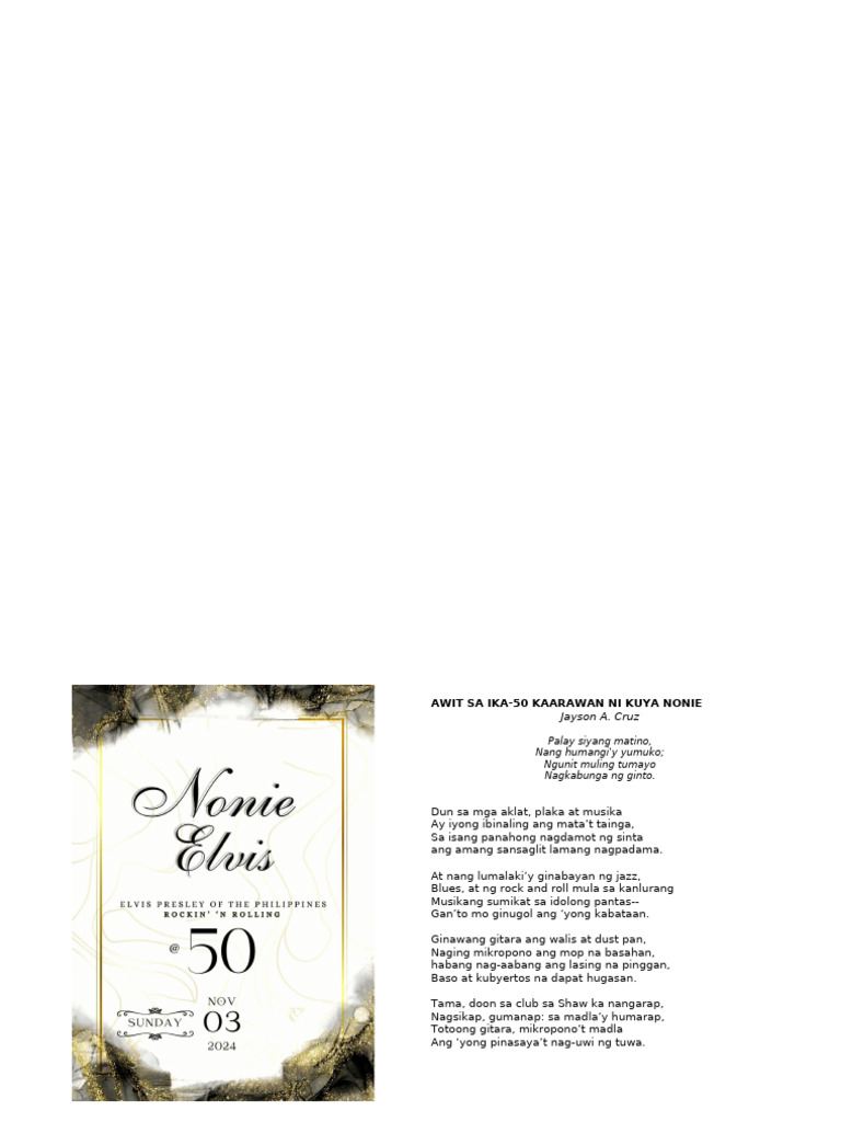 Awit para Kay Kuya Nonie | PDF