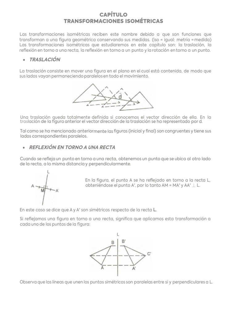 Transformaciones Isométricas (Guía) | PDF | Simetría | Espacio