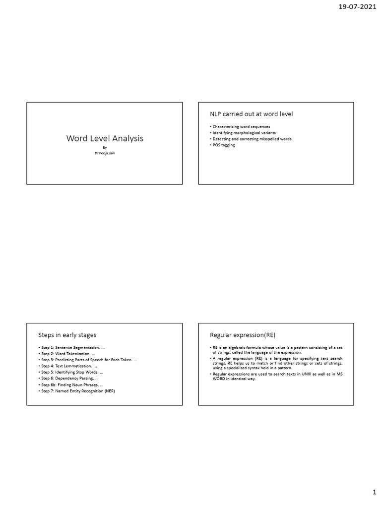 Word-Level NLP Techniques and Regex | PDF | Automata Theory | Regular ...