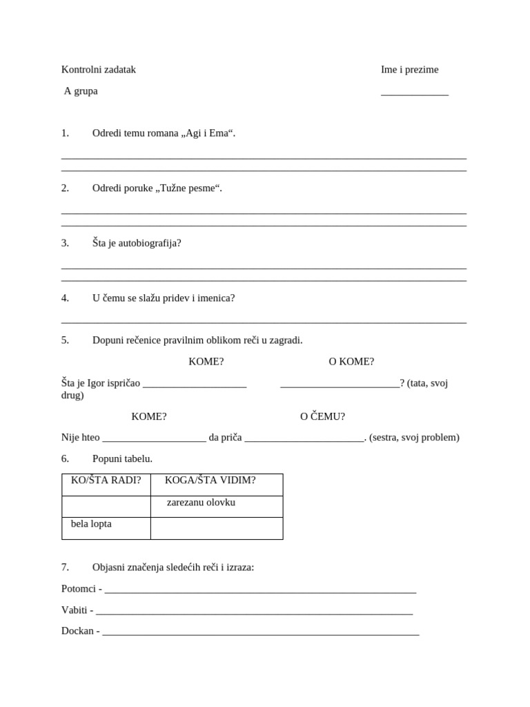 Kontrolni Zadatak 5a | PDF