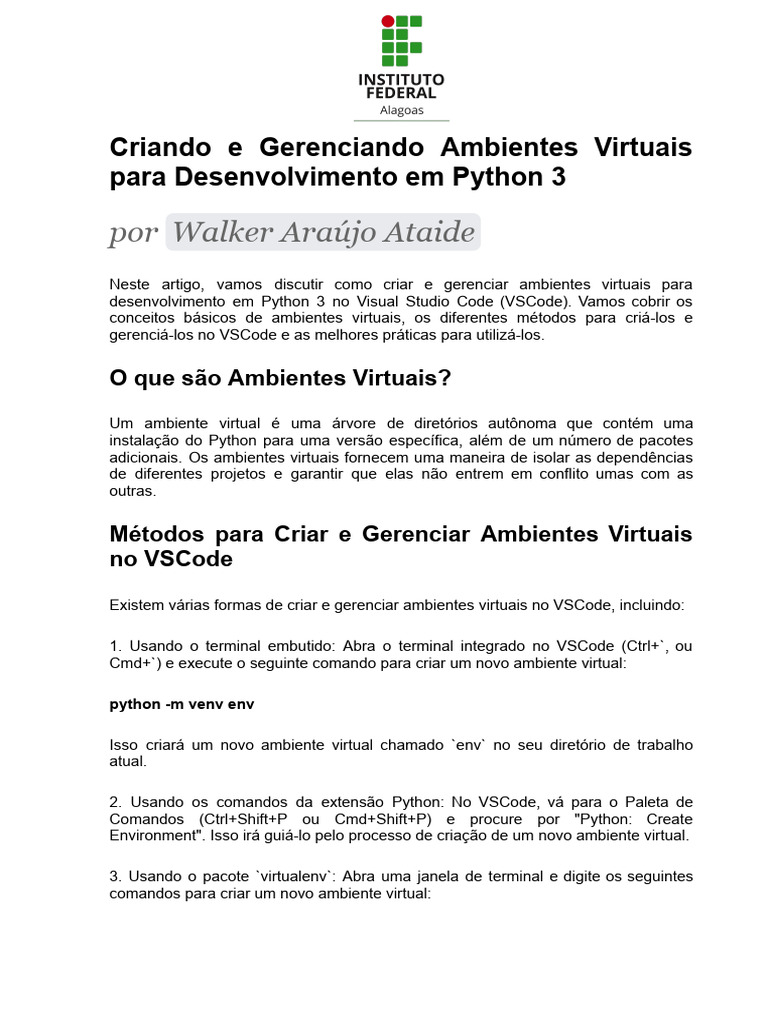 Criando e Gerenciando Ambientes Virtuais para Desenvolvimento em Python ...