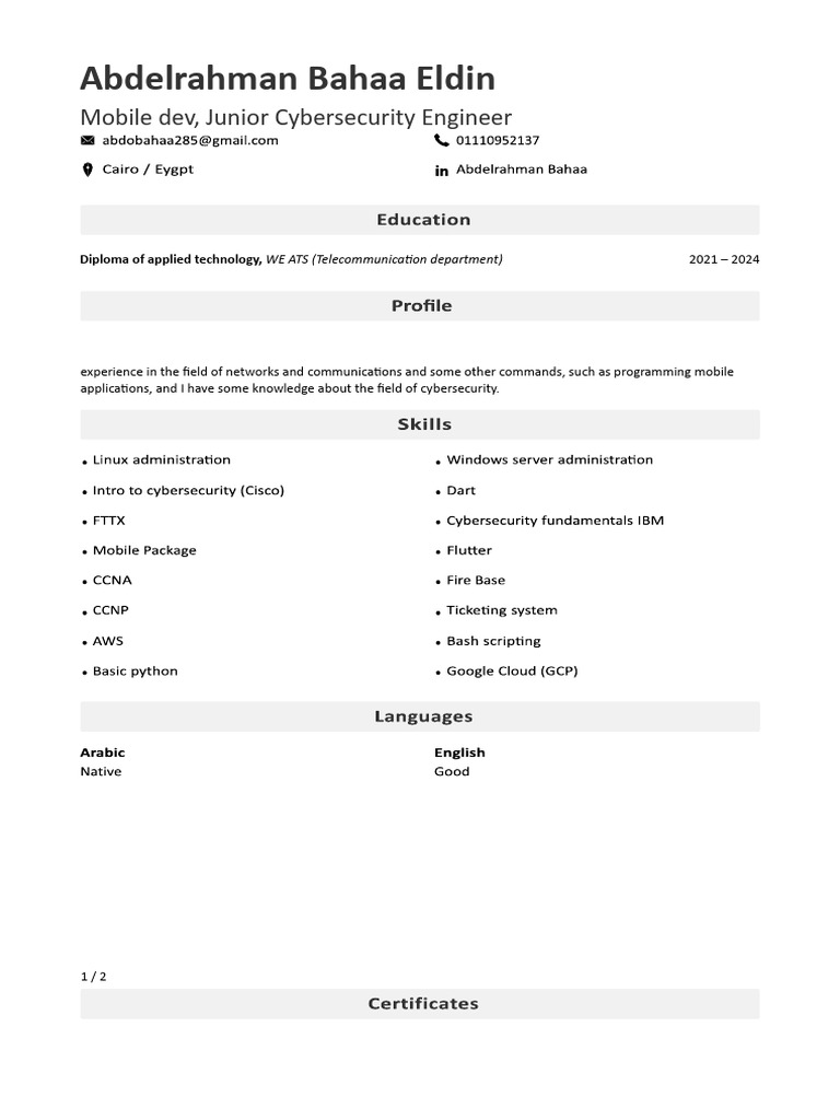 Junior Cybersecurity & Mobile Dev Skills | PDF | Computer Network | Computer Security