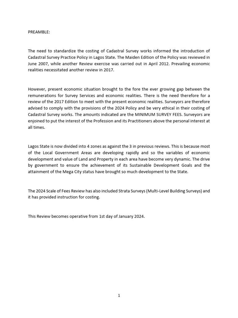 Revised Nis Scale of Fee 2024 | PDF | Cheque | Banks