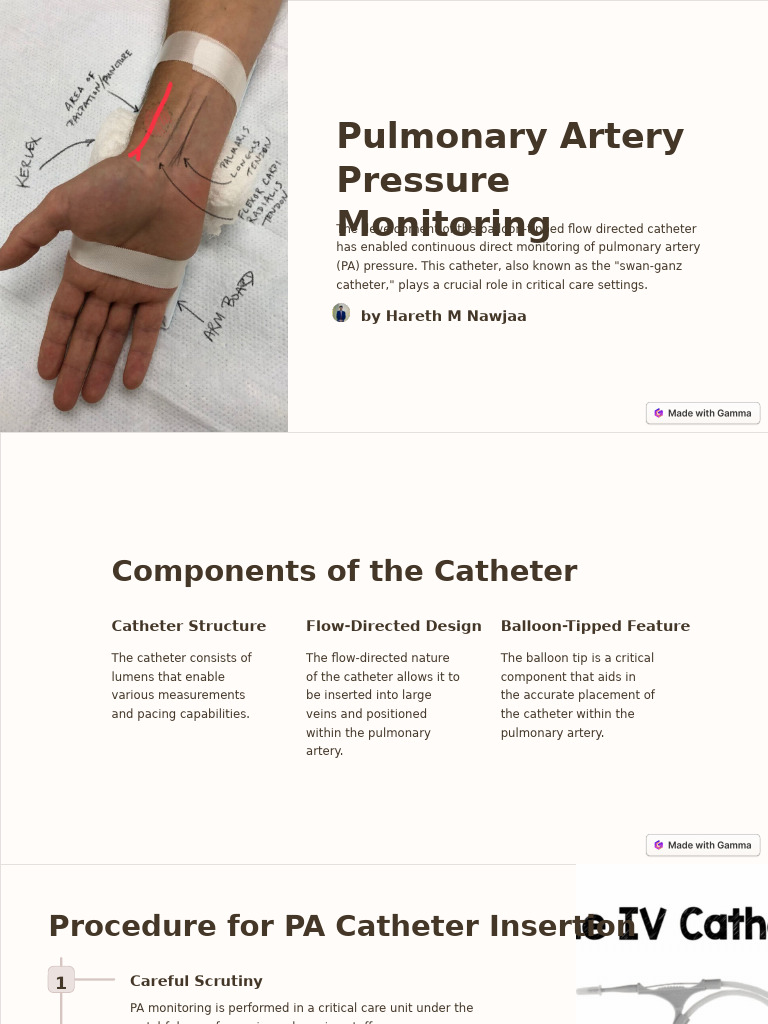 Pulmonary Artery Pressure Monitoring Guide | PDF | Catheter ...