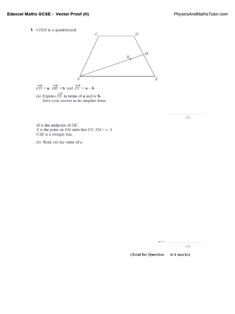 Edexcel GCSE Vector Proof Guide | PDF