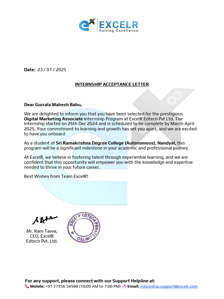 EXCELR-Gurrala Mahesh Babu | PDF