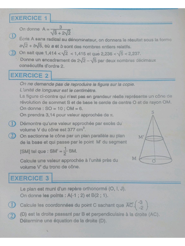 Exercices 1,2et 3 | PDF