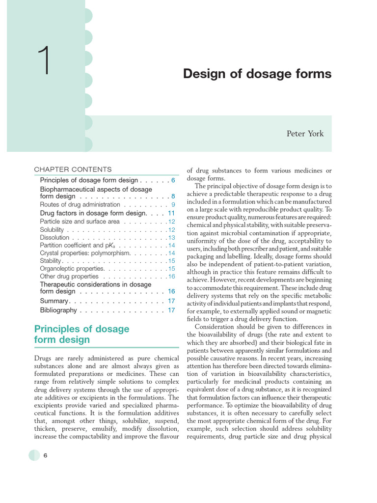 Desing of Dosage forms | PDF | Tablet (Pharmacy) | Pharmaceutical Formulation