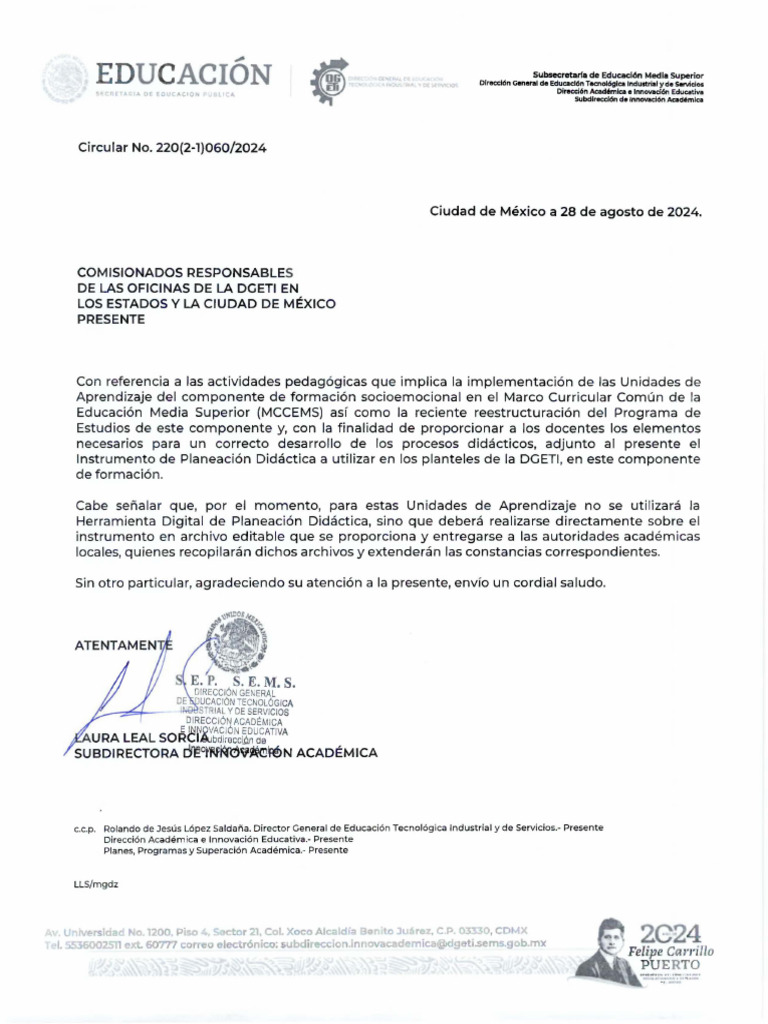 C - 220 (2-1) 060 - 2024 Instrumento de Planeación Didáctica Form. Socioemocional | PDF