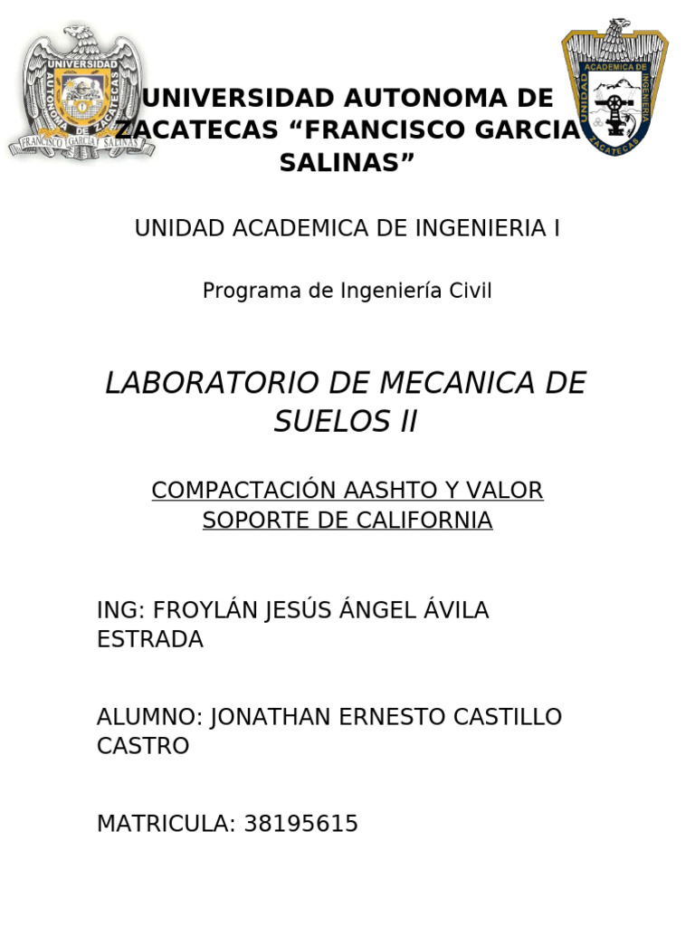 Compactación AASHTO y CBR en Suelos | PDF | Ciencia medioambiental ...