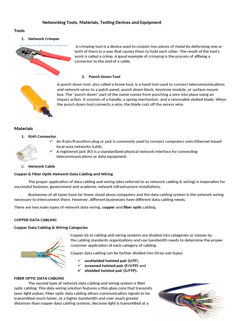 G12 06 Networking Tools | PDF | Computer Network | Electrical Connector