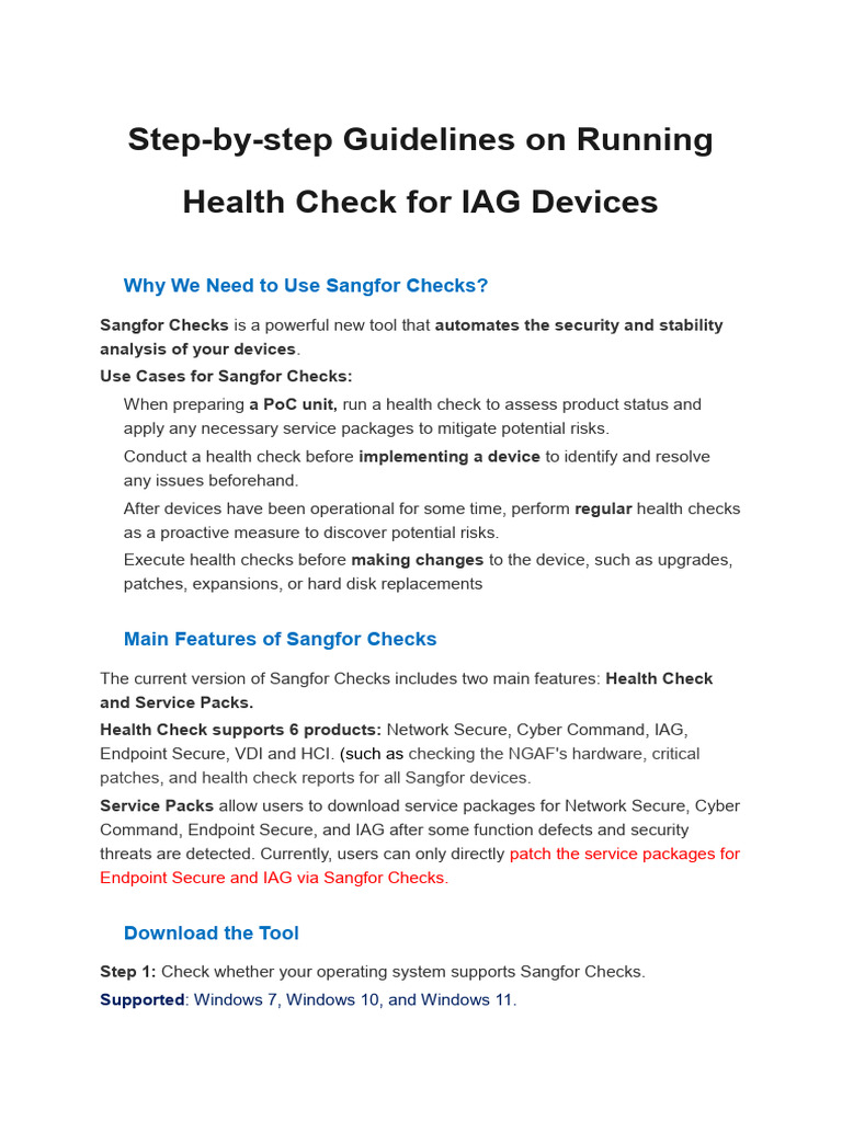 IAG Device Health Check Guide | PDF | Computer Security | Security