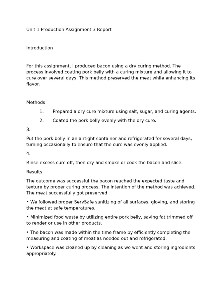 Dry Cure Report | PDF