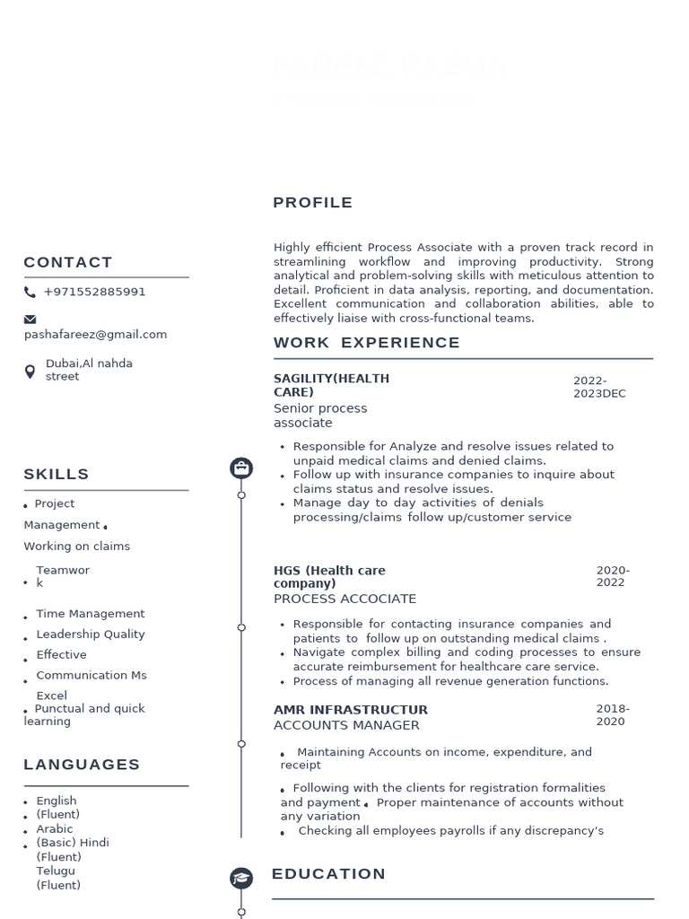 Blue and Gray Simple Professional CV Resume - pdf-1 | PDF | Health Care ...