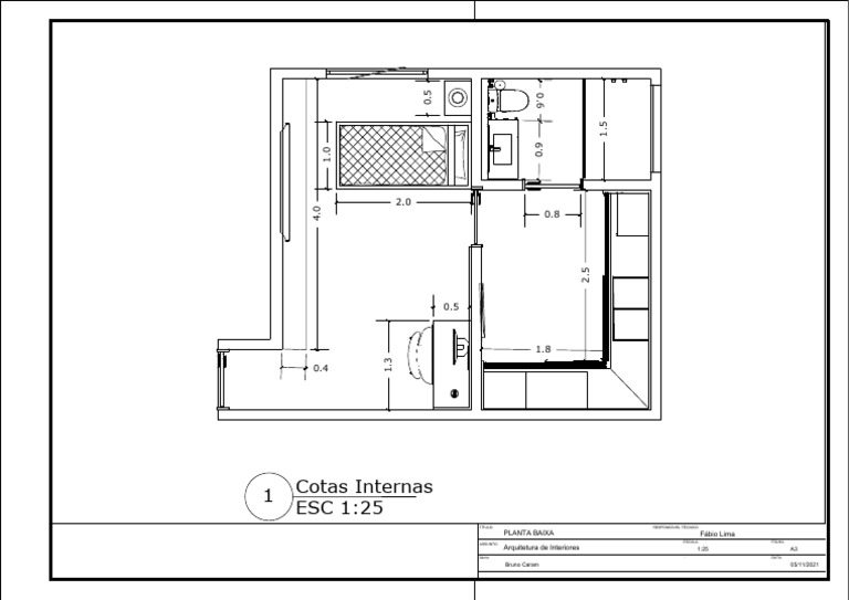 Planta Baixa Cotas Internas | PDF