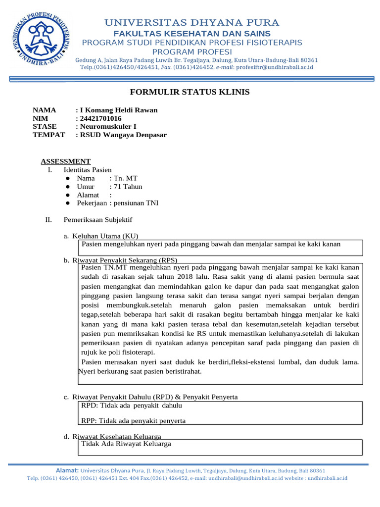Status Klinis Neuromuskuler | PDF