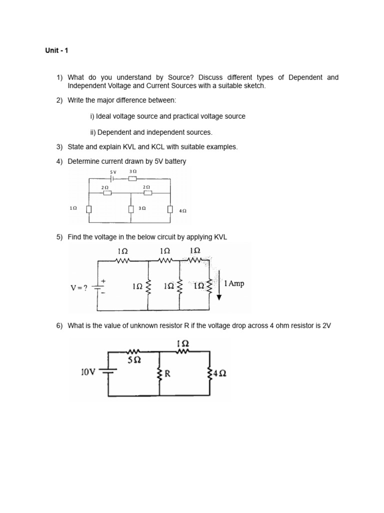 Previous Year Unit Wise RGPV Questions | PDF | Resistor | Series And ...
