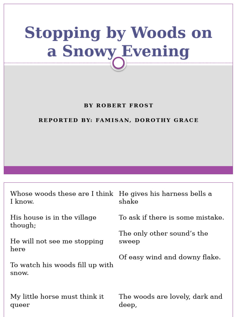 Stopping-by-Woods-on-a-Snowy-Evening-Robert-Frost | PDF
