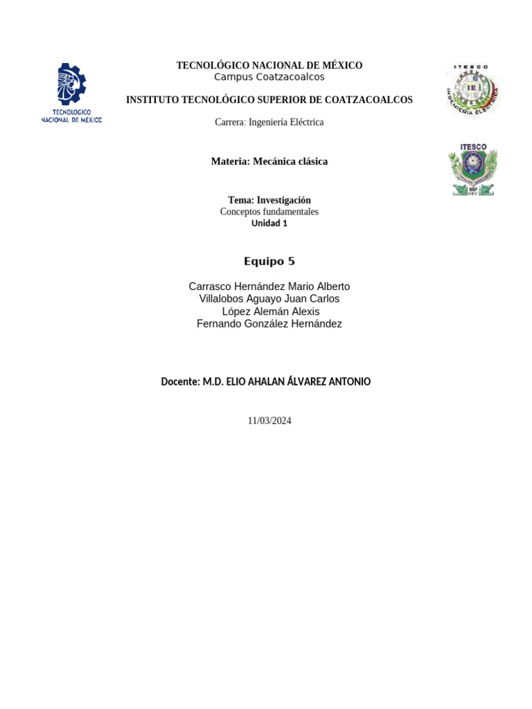 Inv. U1 Conceptos Fundamentales | PDF | Vector Euclidiano | Base (álgebra lineal)