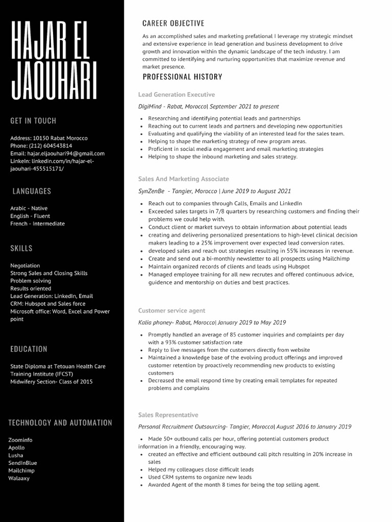 Hajar Resume 4 | PDF