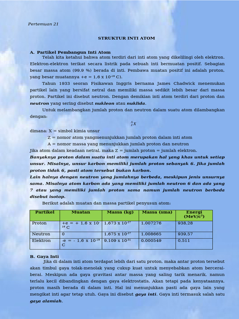 Struktur dan Stabilitas Inti Atom | PDF