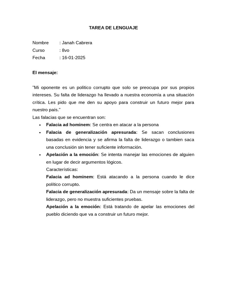 Tarea de Lenguaje | PDF