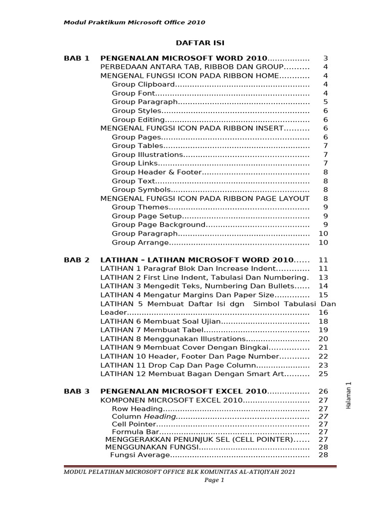 Modul Microsoft Office 2010 | PDF