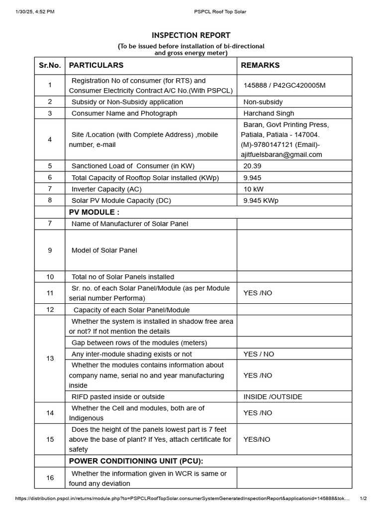 Rooftop Solar Inspection Report | PDF | Solar Panel | Photovoltaic System