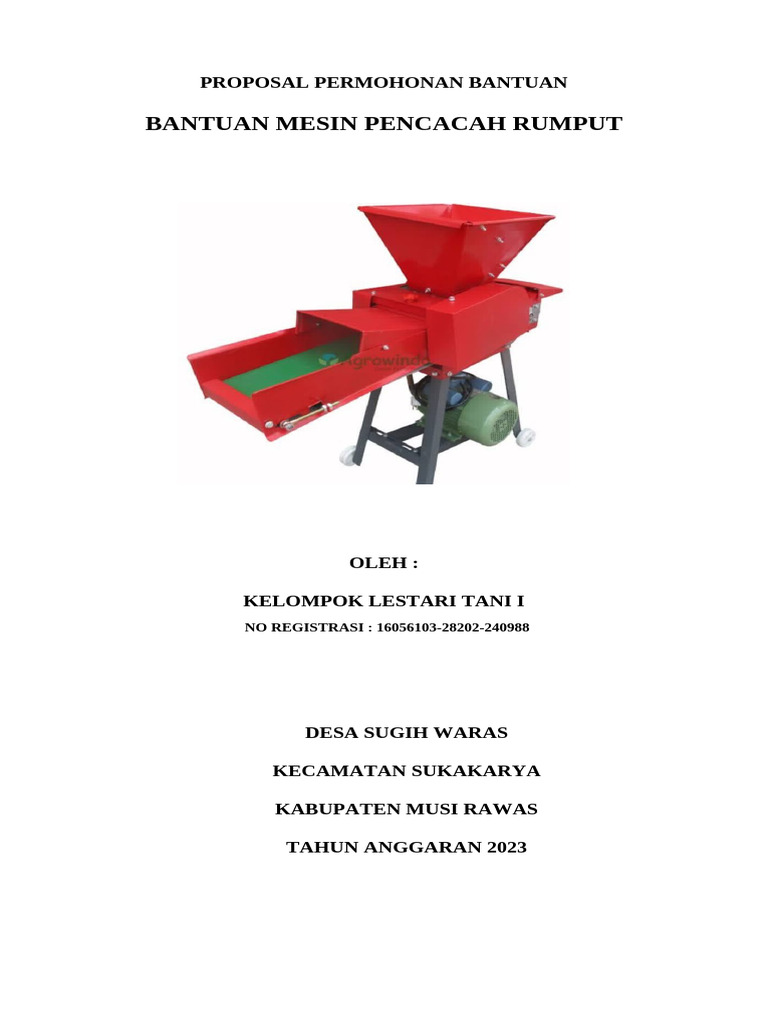 PROPOSAL Mesin Pencacah Rumput | PDF