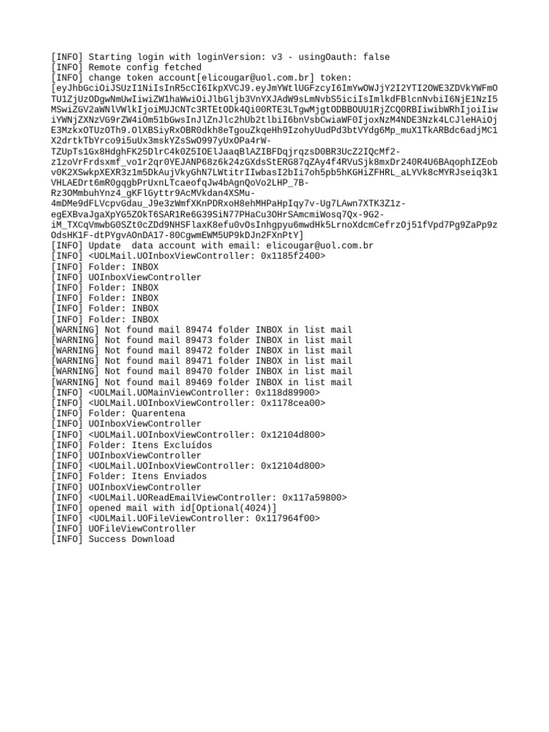 UOL Mail Login and Inbox Issues | PDF
