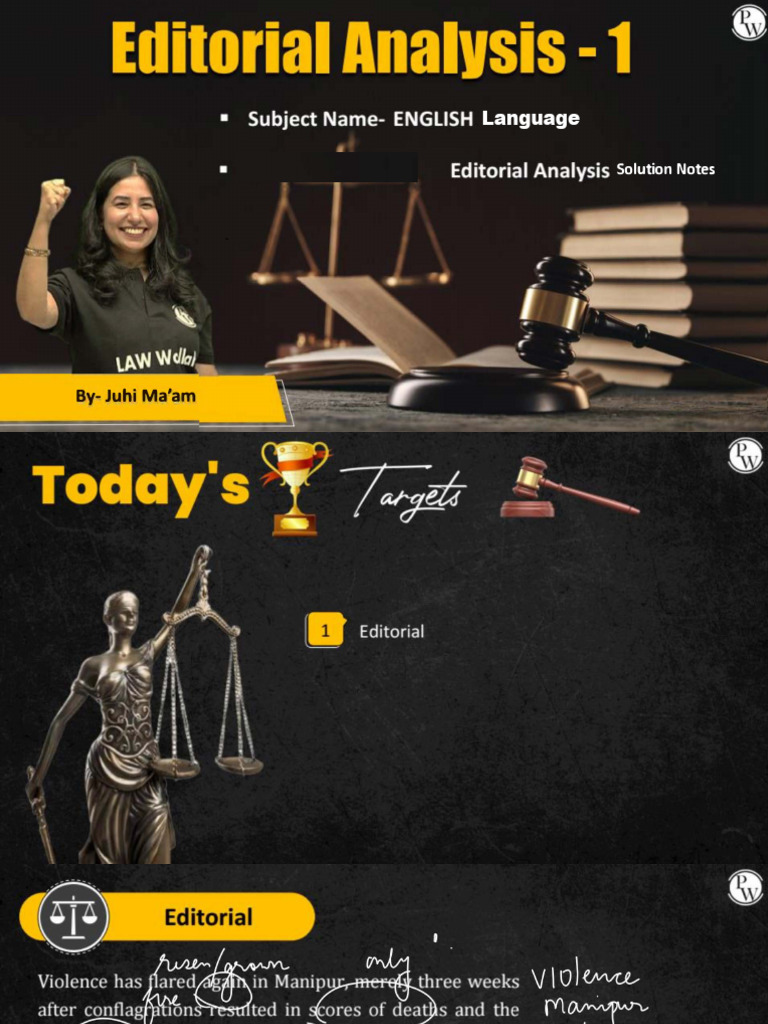 English Language - Editorial Analysis 01 Solution Notes - Law CLAT ...
