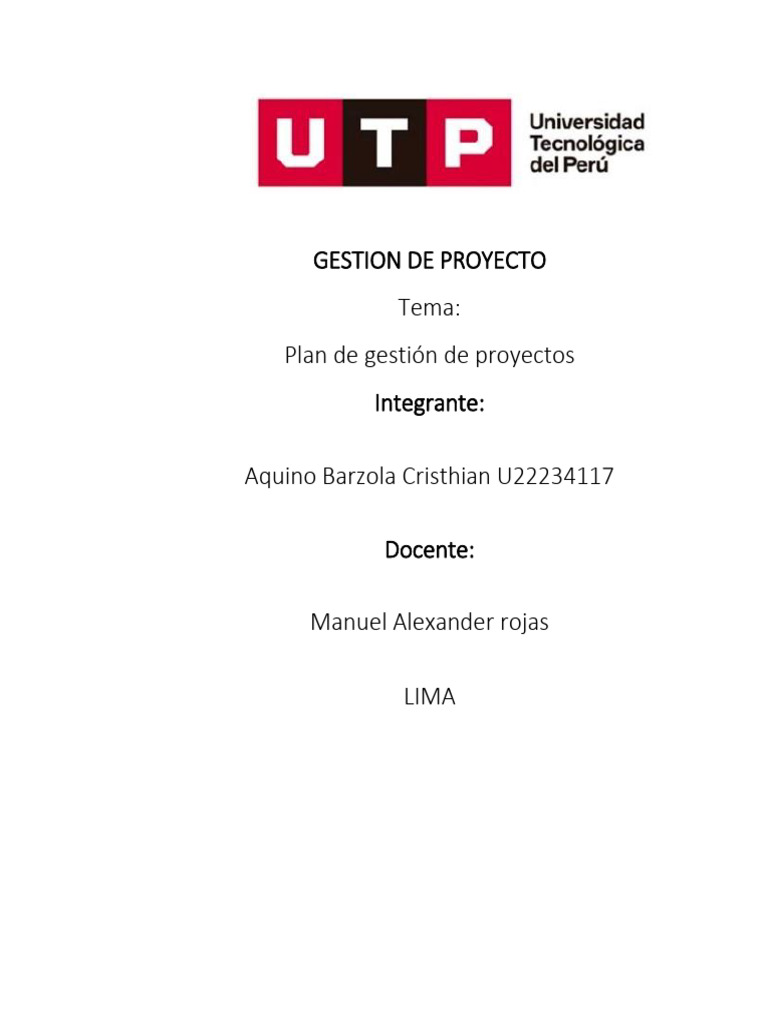 Plan de Gestion | PDF | Calidad (comercial) | Sistema de manejo de calidad