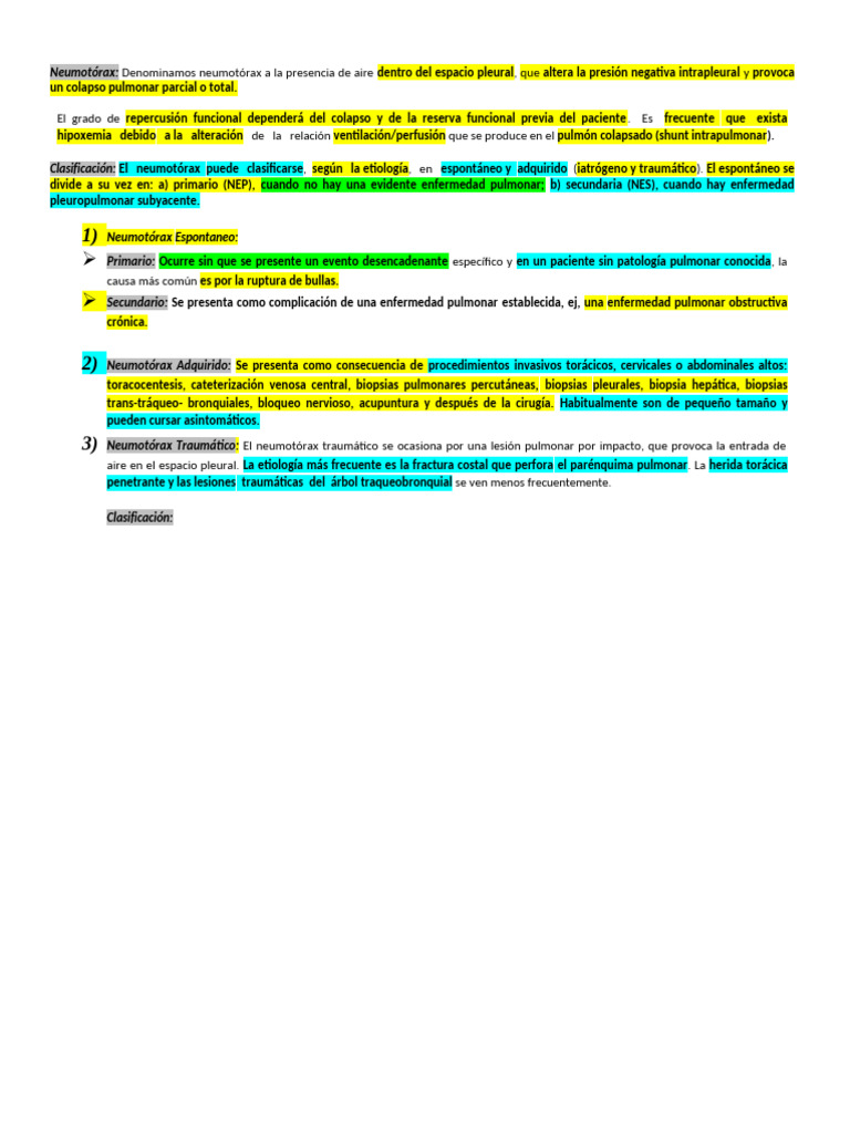 TEMA 12 II UNIDAD Hemotorax y neumotorax PM1 | PDF | Tórax | Tórax (anatomía humana)