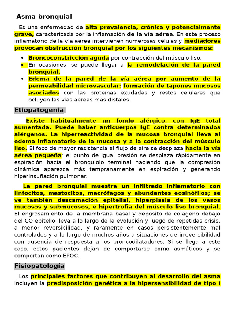 TEMA 9 UNIDAD II Asma | PDF | Asma | Enfermedades y trastornos