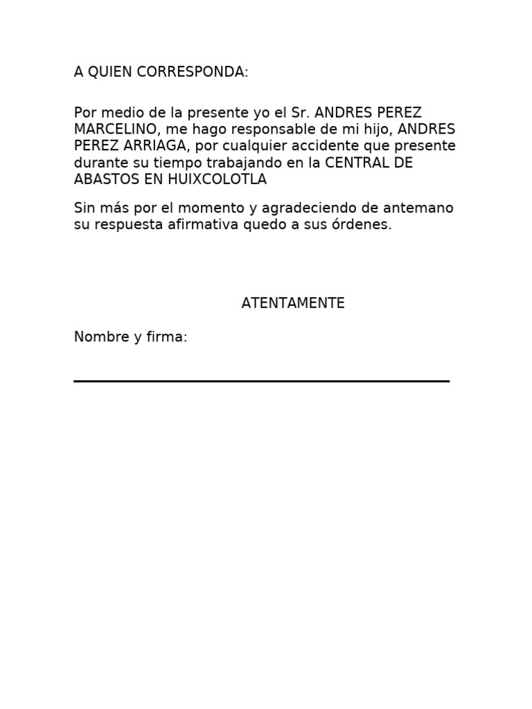 A Quien Corresponda | PDF