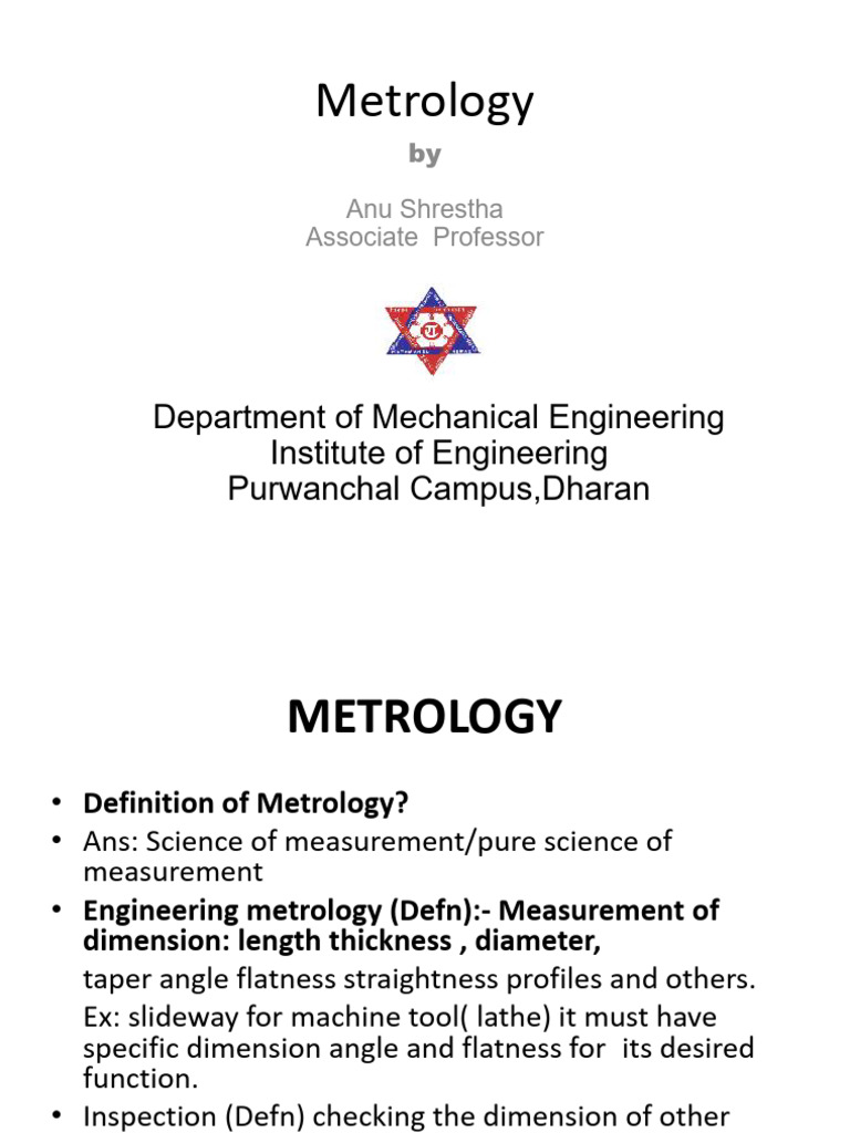 Metrology PPT by Anu | PDF | Calibration | Observational Error