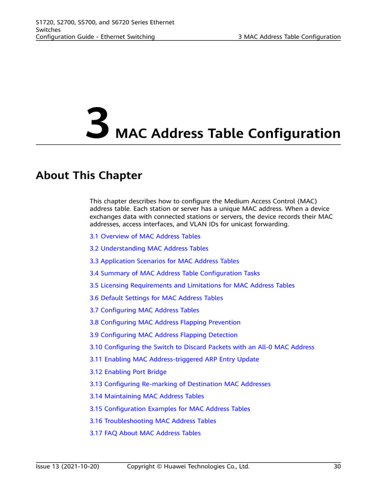 01-03 MAC Address Table Configuration | PDF | Network Switch | Computer Network