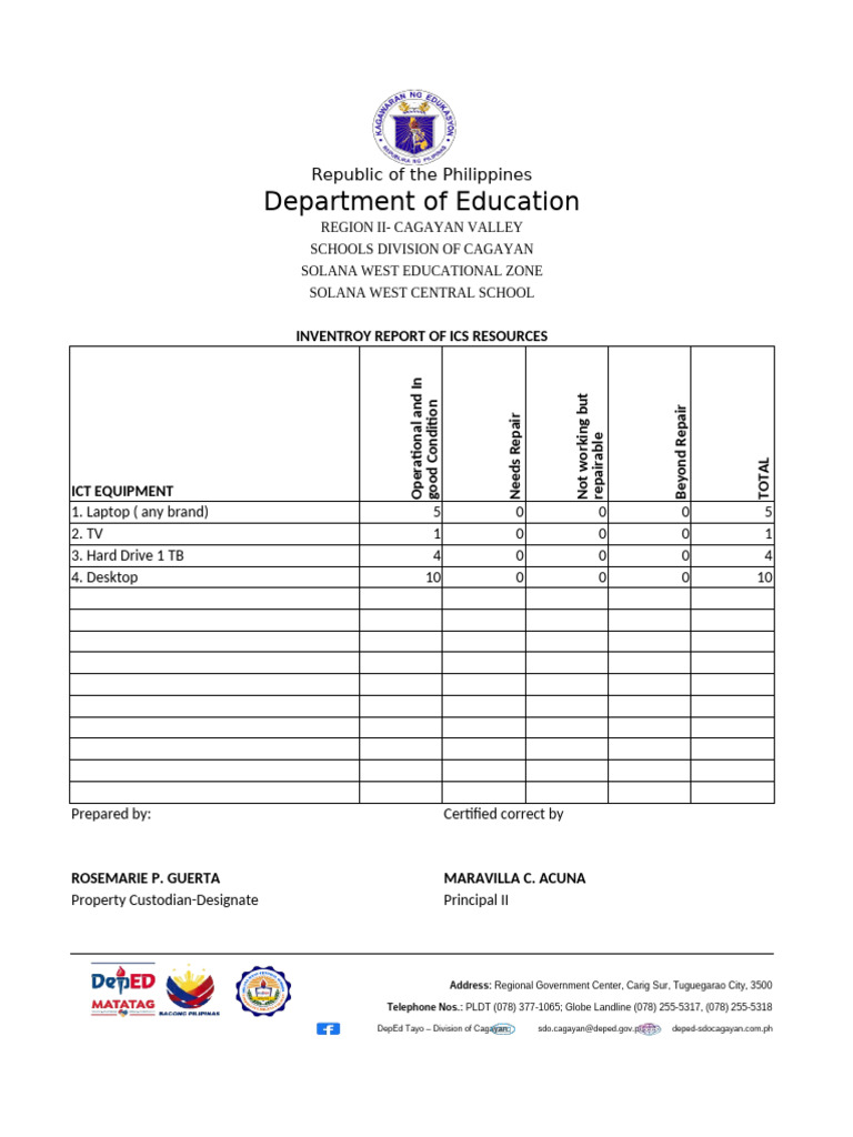 Inventory Report | PDF | Philippines