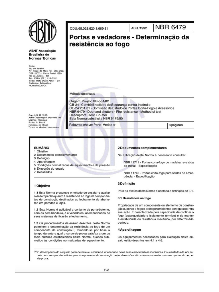 NBR 6479 de 04.1992 - Portas e Vedadores - Determinação Da Resistência ...
