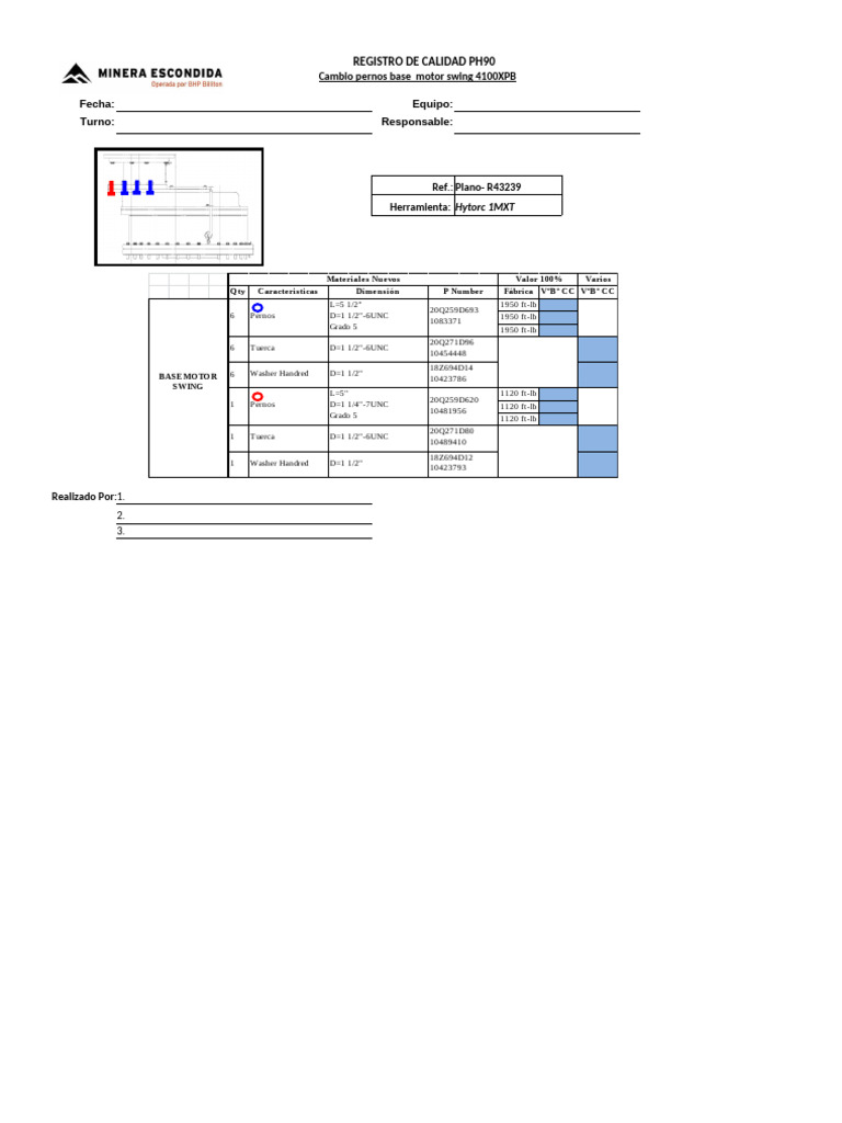 Cambio Pernos Motor Swing 4100XPB | PDF